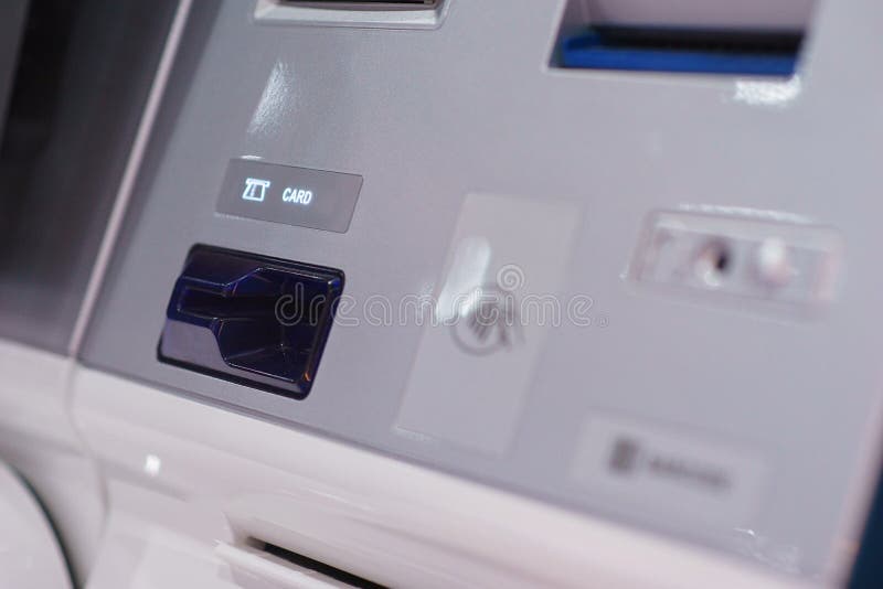 Front ATM Panel with a Keyboard for Entering a Password, a Fingerprint ...