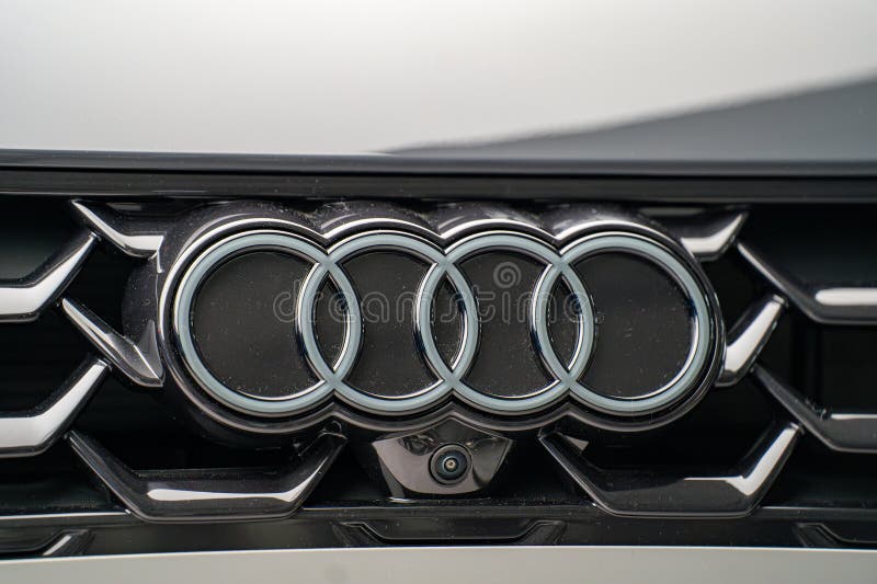 Front Audi Logo and Front Camera View on a Car. Editorial Image - Image ...