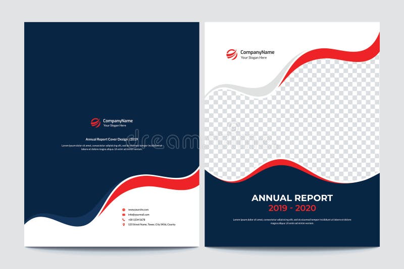 Front and Back Annual Report Cover Design with Image Stock Vector ...
