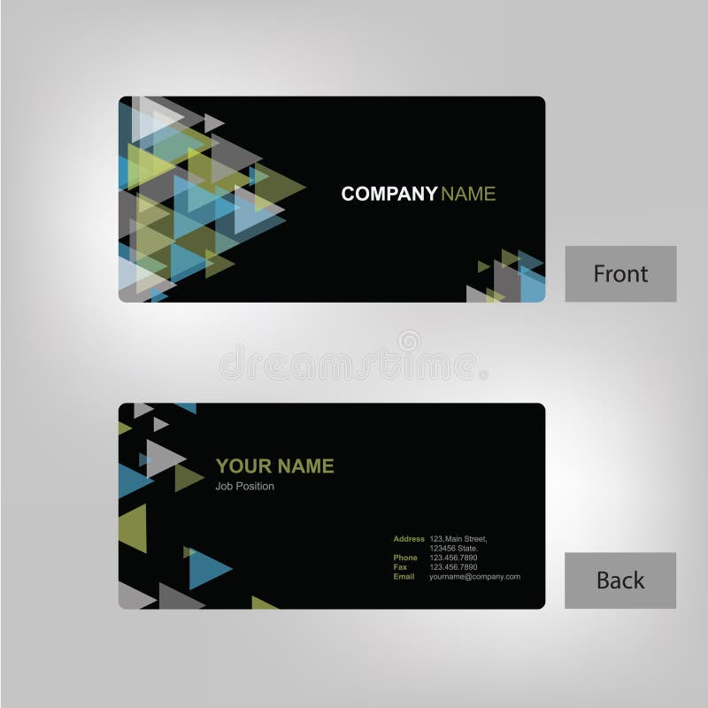 Front and Back Business Card Template. Vector Illustration Decorative ...