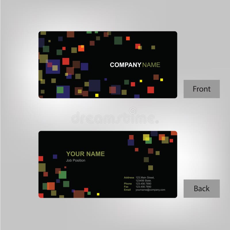 Front and Back Business Card Template. Vector Illustration Decorative ...