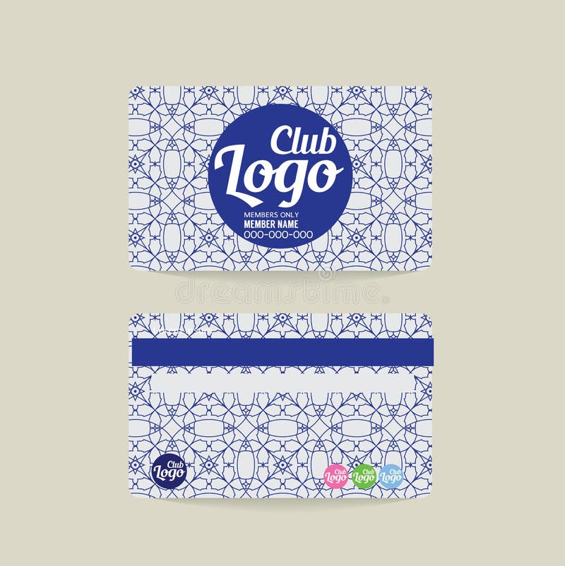 Front And Back VIP Member Card Template. Stock Vector - Illustration of ...