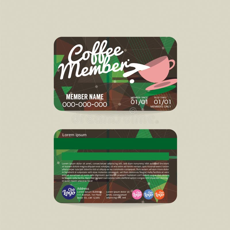 Front And Back VIP Member Card Template. Stock Vector - Illustration of ...