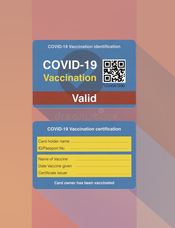 Front and Back of Covid-19 Vaccination Identification Card. Stock ...