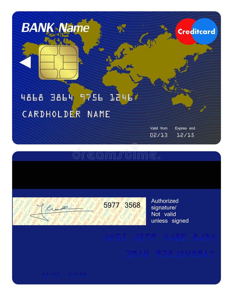 Credit Debit Card Front Back Stock Illustrations – 951 Credit Debit ...