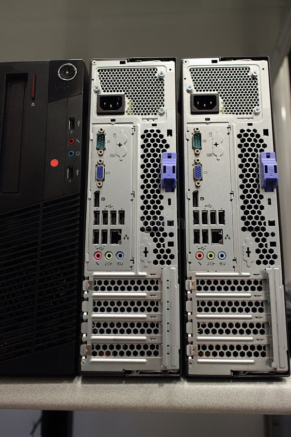 Front and Back of Desktop Computers Stock Image - Image of processors ...