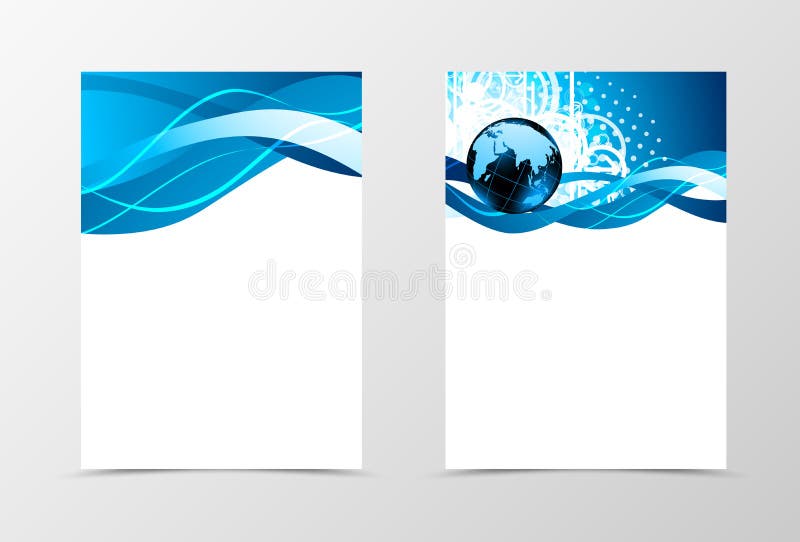 Front and Back Dynamic Wave Flyer Template Design Stock Vector ...
