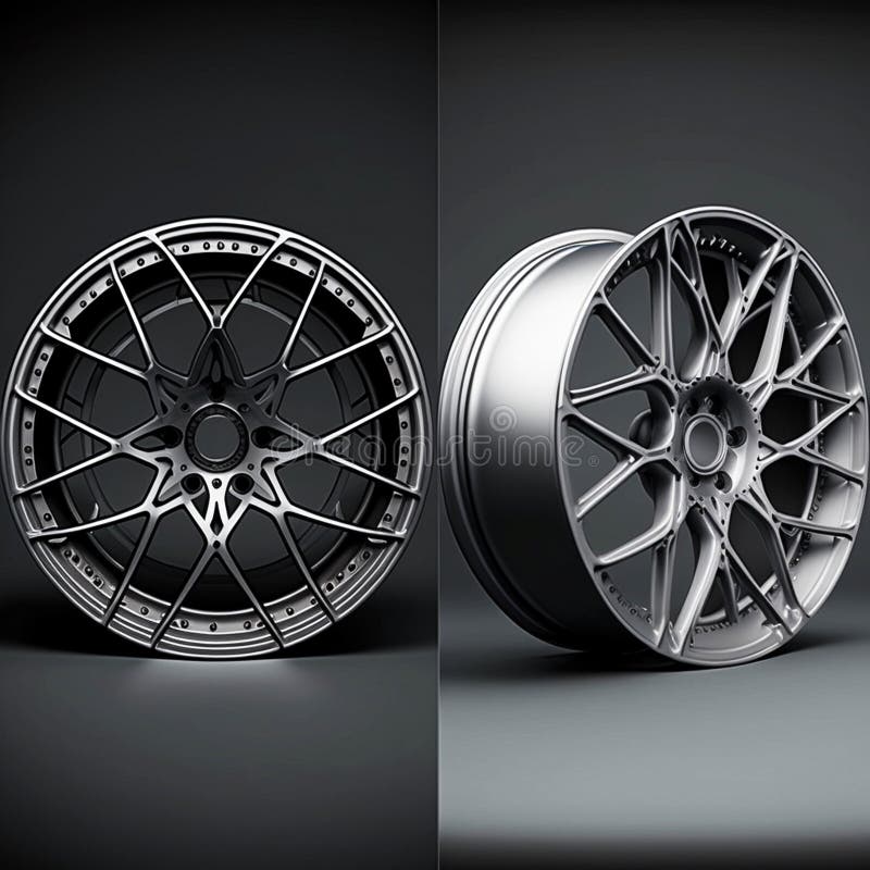 Front and Back Empty Car Wheels Mockup Template, Generative AI Stock ...