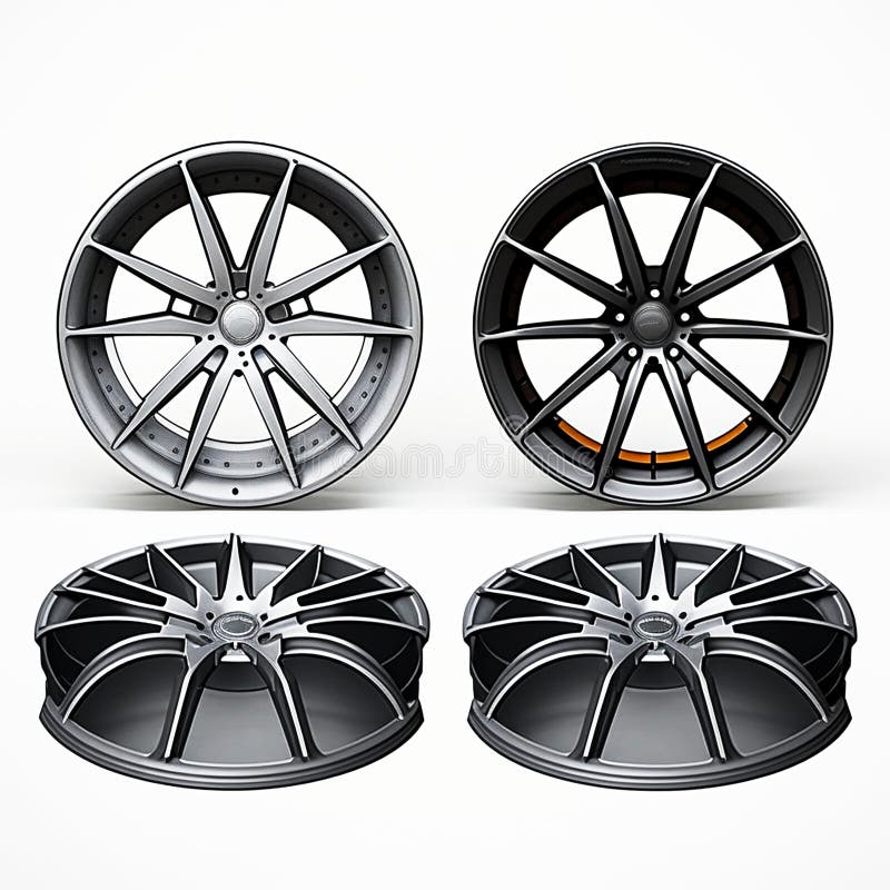 Front and Back Empty Car Wheels Mockup Template, Generative AI Stock ...