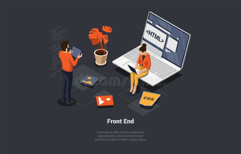 Front And Back End Of Development Responsive Web Design Website Interface Coding And