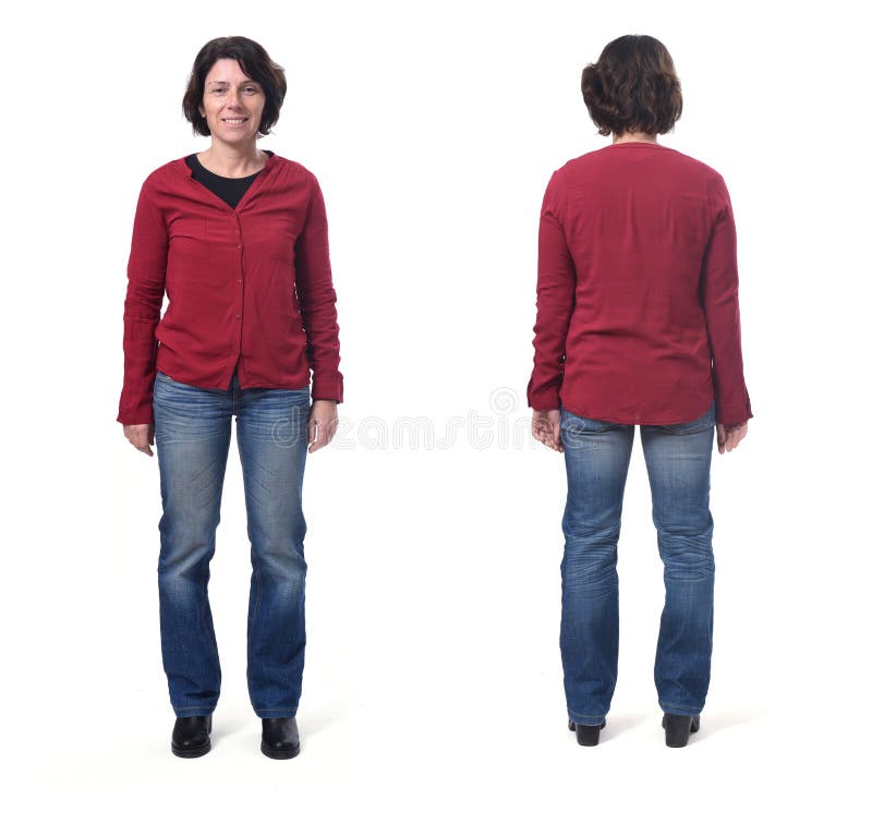 Front and Back Full Portrait of a Woman Stock Photo - Image of face ...