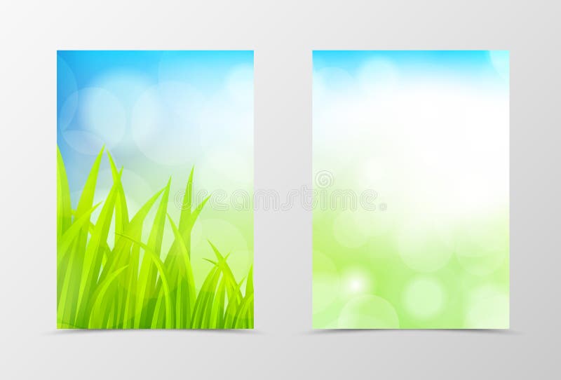 Front and Back Natural Flyer Template Design Stock Vector ...
