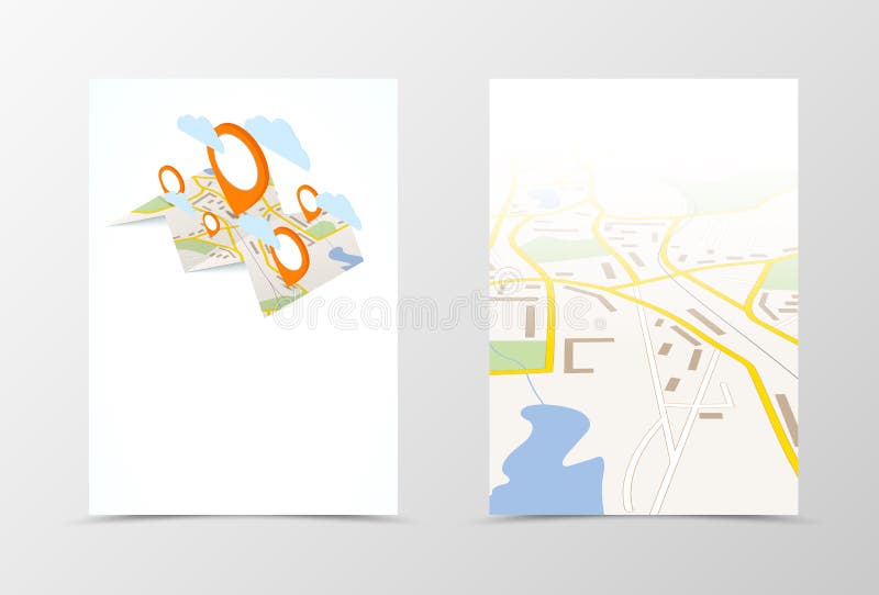 Front and Back Navigation Flyer Template Design Stock Vector ...
