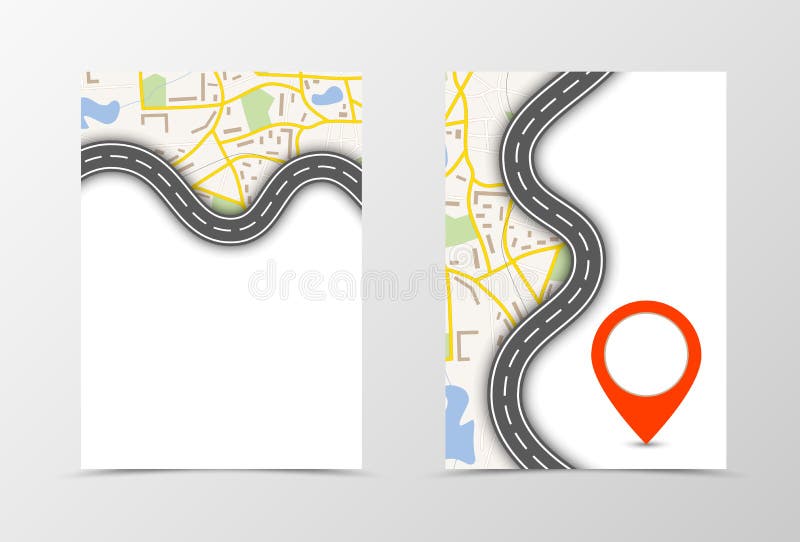 Front and Back Navigation Flyer Template Design Stock Vector ...