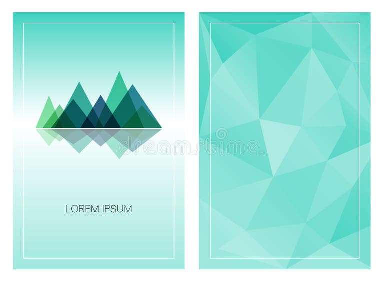 Triangular Mountain Ridges with Vertical Polygonal Background. Set of ...