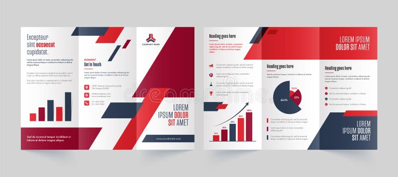 Tri-Fold Leaflet or Brochure Layout with Business People Character and ...