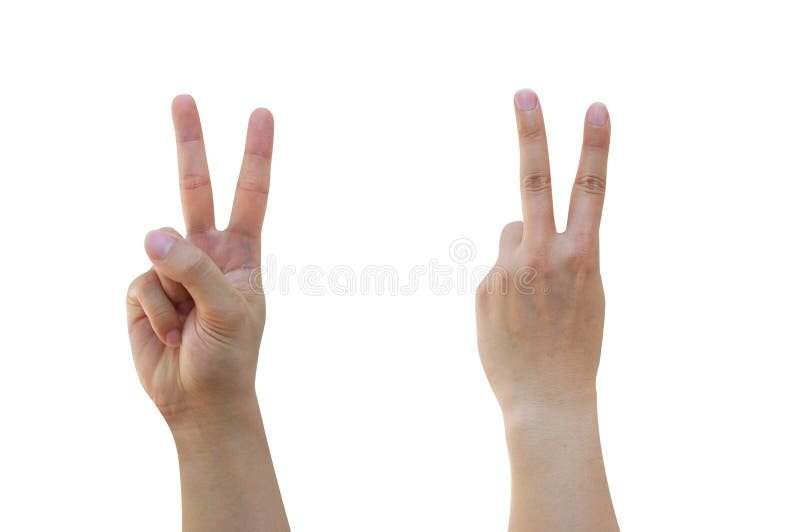 Front and Back of Positive Hand Sign Stock Image - Image of peace ...