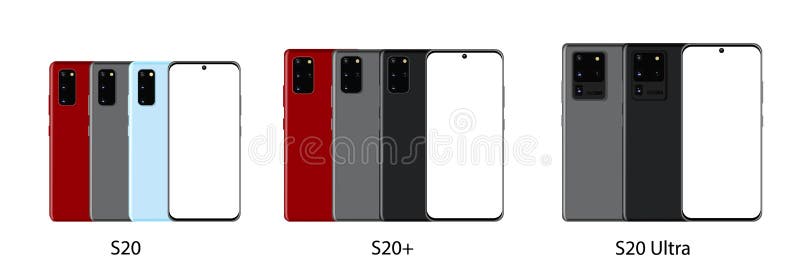 Front and Back Side New Model Galaxy Smartphone. Stock Vector ...