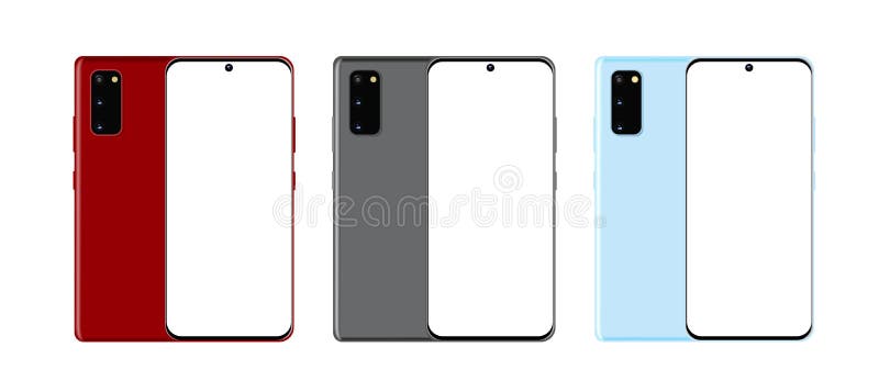 Front and Back Side New Model Galaxy Smartphone. Stock Vector ...