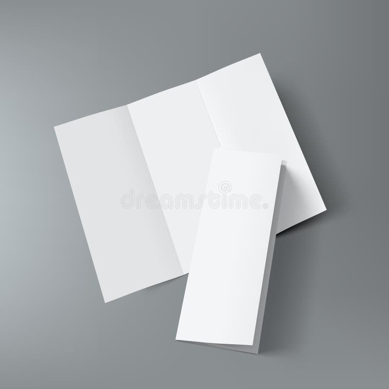 Front and Back Side Open Trifold Paper Leaflet Stock Vector ...