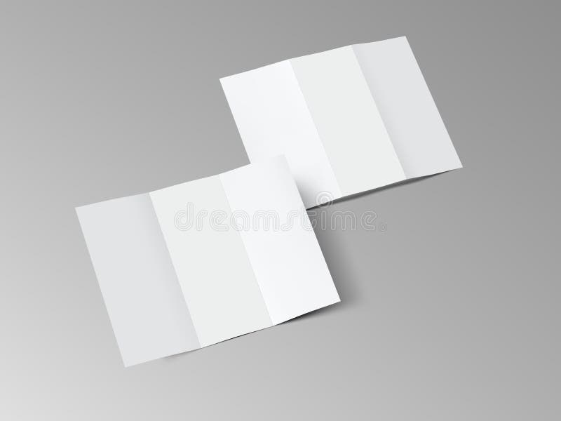 Front and Back Side Open Trifold Paper Leaflet Stock Vector ...