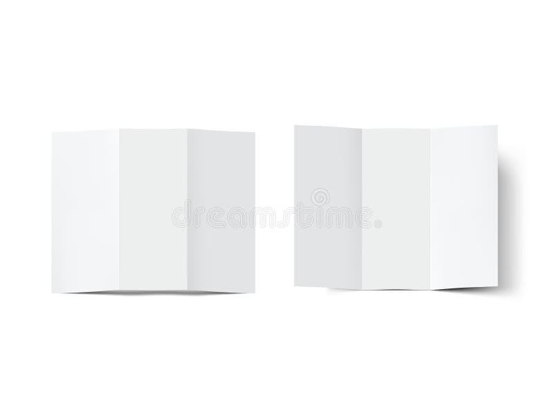 Front and Back Side Open Trifold Paper Leaflet Stock Vector ...