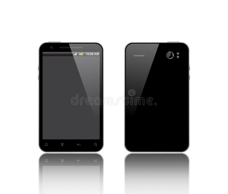Front and Back Side of the Phone Stock Illustration - Illustration of ...
