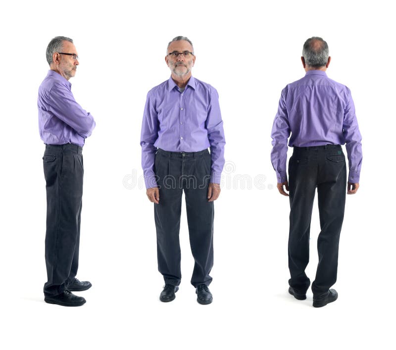 Front and Back View of a Woman on White Background, Arms Crossed Stock ...