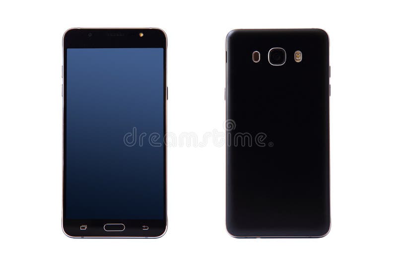 Front and Back Sides of Black Smartphone Stock Photo - Image of ...