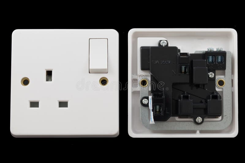 Front and Back of a UK Power Socket Stock Photo - Image of white, house ...