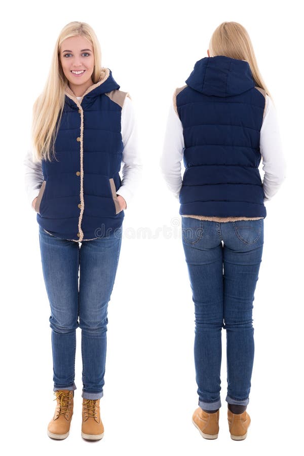 Full Length Back Beautiful Woman Winter Coat Stock Photos - Free ...