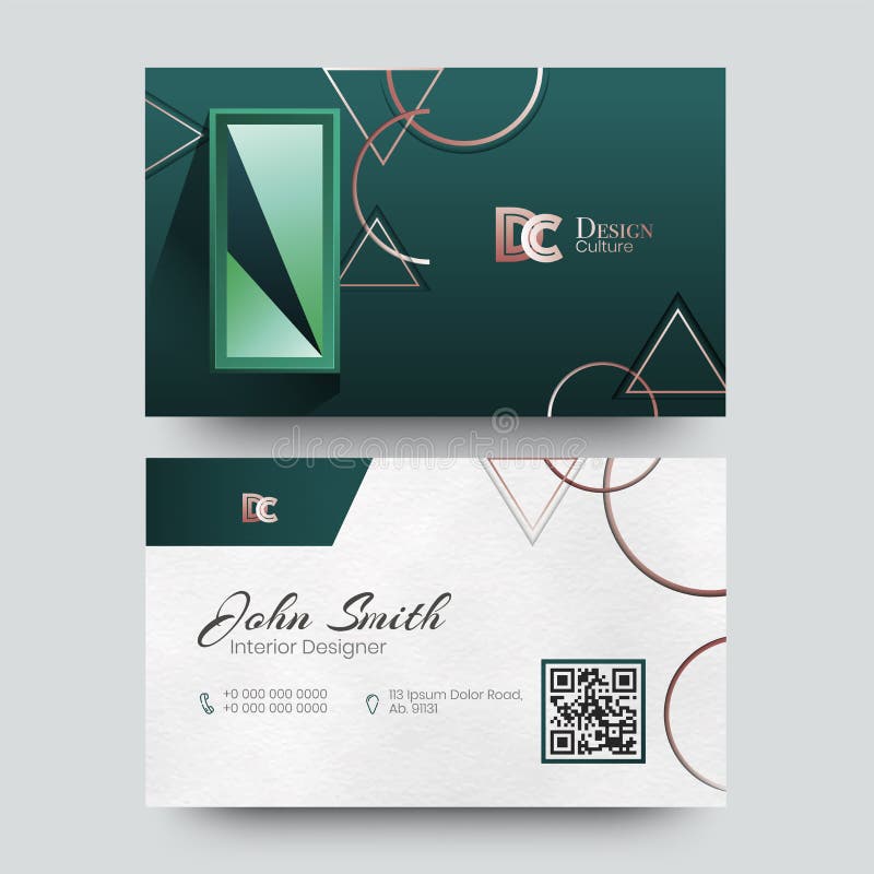 Front and Back View of Business Card or Visiting Card Design. Stock ...