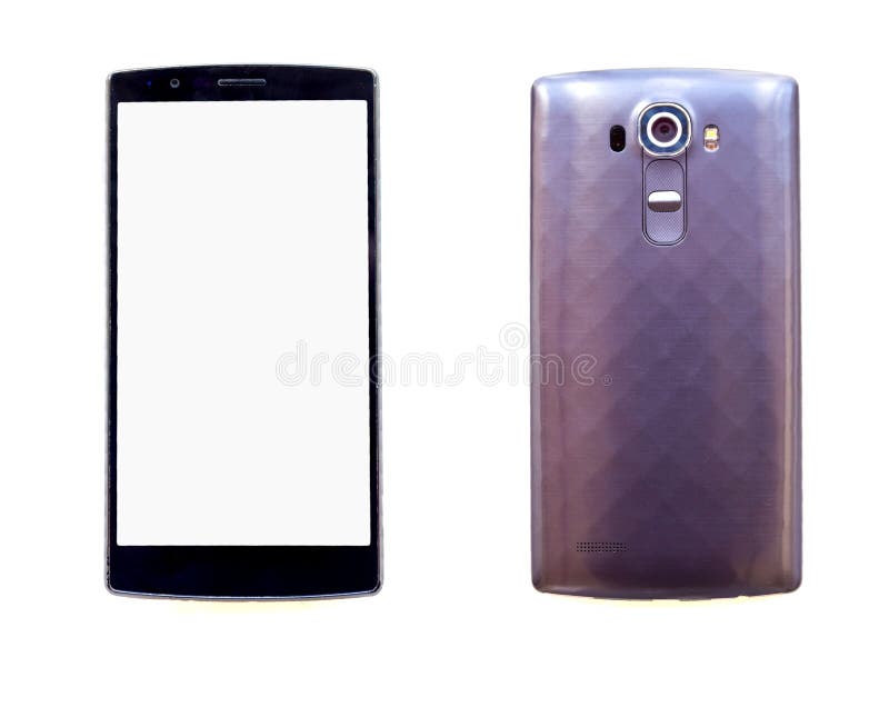 Front And Back View Of Modern Smartphone Isolated On White Background ...