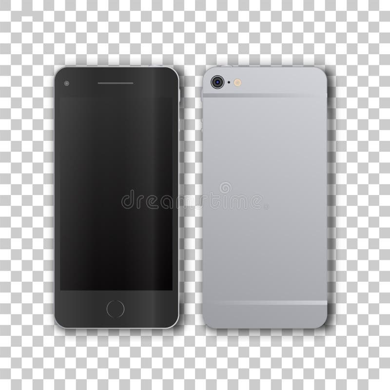 Front and Back View of Phone Stock Vector - Illustration of screen ...