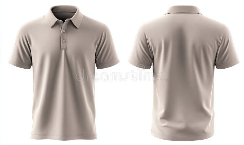 Plain Beige Polo Shirt Displayed from Three Angles Generative AI Stock ...