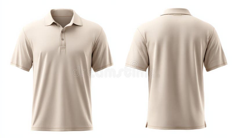 Plain Beige Polo Shirt Displayed from Three Angles Generative AI Stock ...