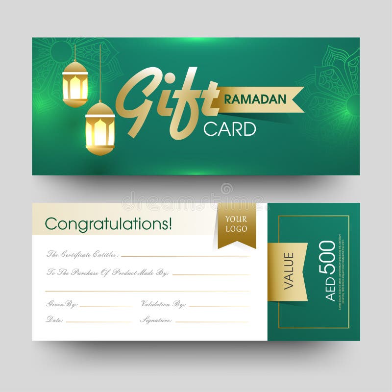 Gift Card or Voucher, Horizontal Banner Set. Stock Illustration ...