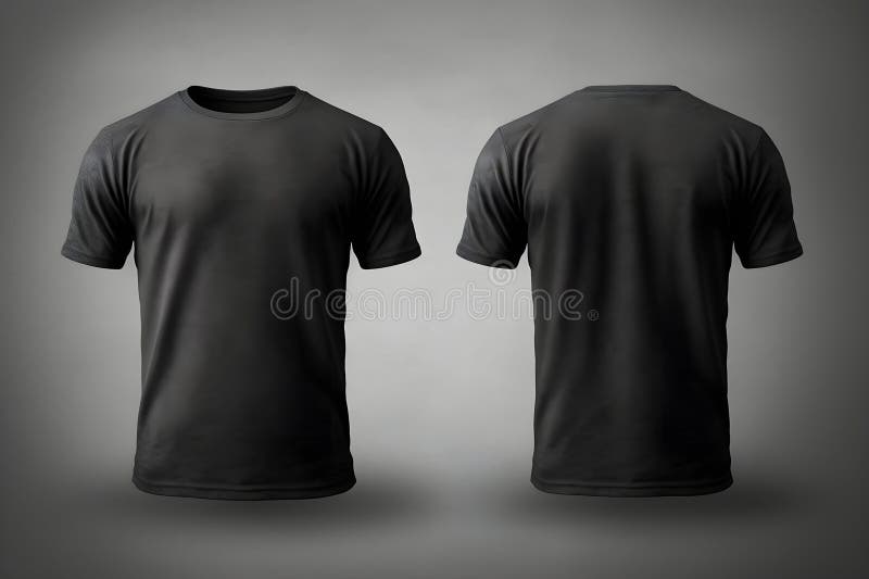 Front and Back View T-shirt Mockup Stock Illustration - Illustration of ...