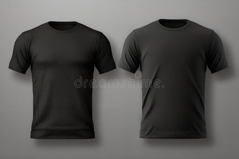 Front and Back View T-shirt Mockups Stock Illustration - Illustration ...