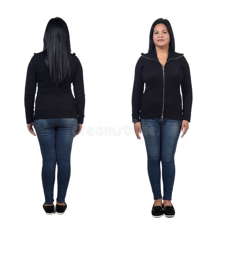 Large Group of Same Woman Front,back and Profile on White Backgraund ...