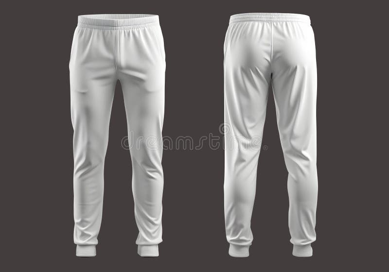 Mockup of Blank White Sports Pant Stock Illustration - Illustration of ...