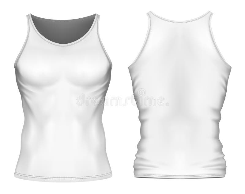 Front and Back Views of Mens Singlet Stock Vector - Illustration of ...
