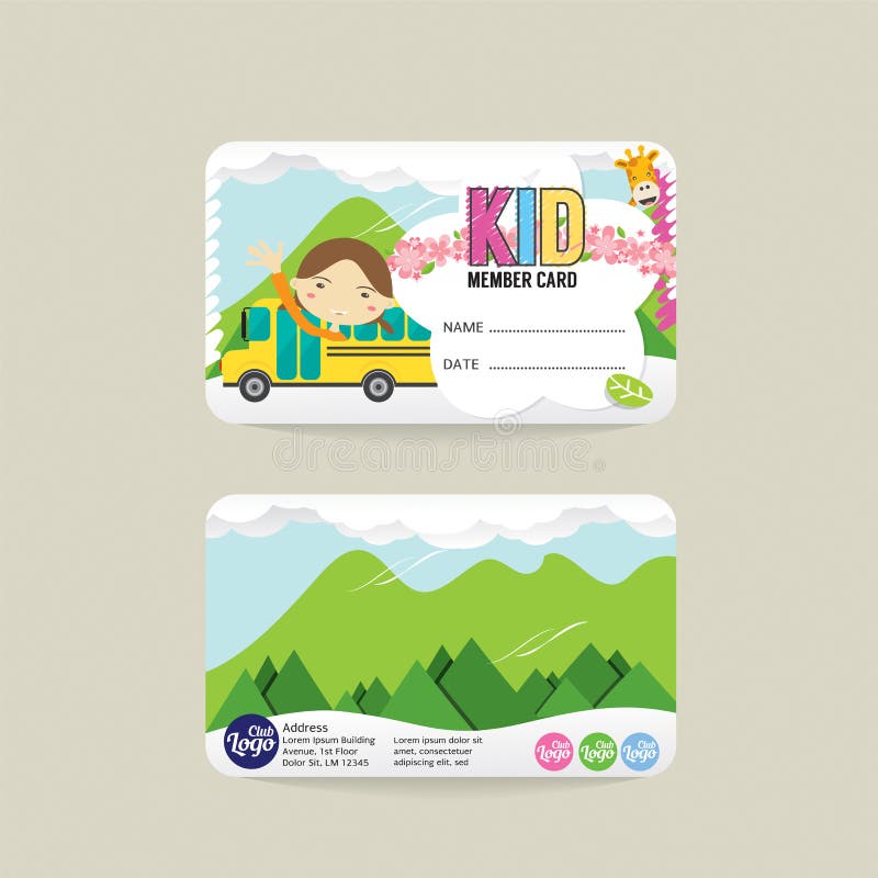 Front Back Kids Member Card Stock Illustrations – 4 Front Back Kids ...