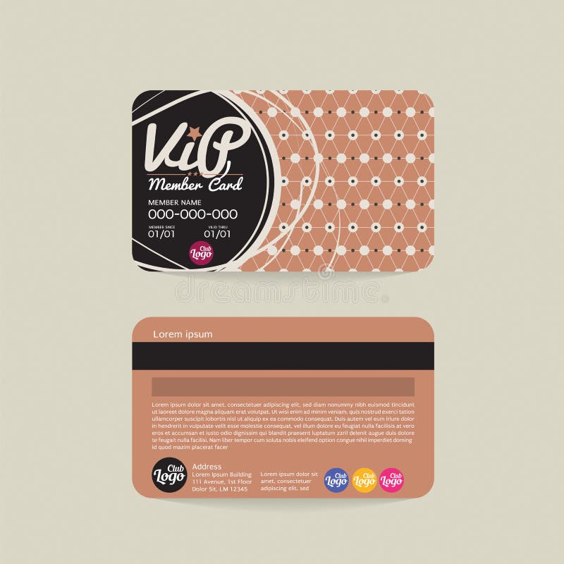 Front Back Member Card Template Stock Illustrations – 167 Front Back ...