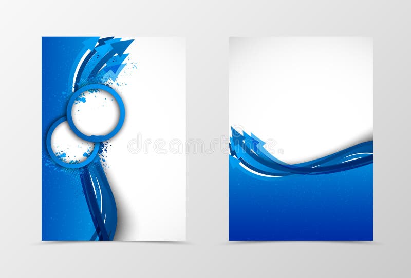 Front and Back Wave Flyer Template Design Stock Vector - Illustration ...