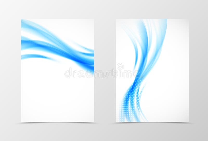 Front and Back Wavy Flyer Template Design Stock Vector - Illustration ...