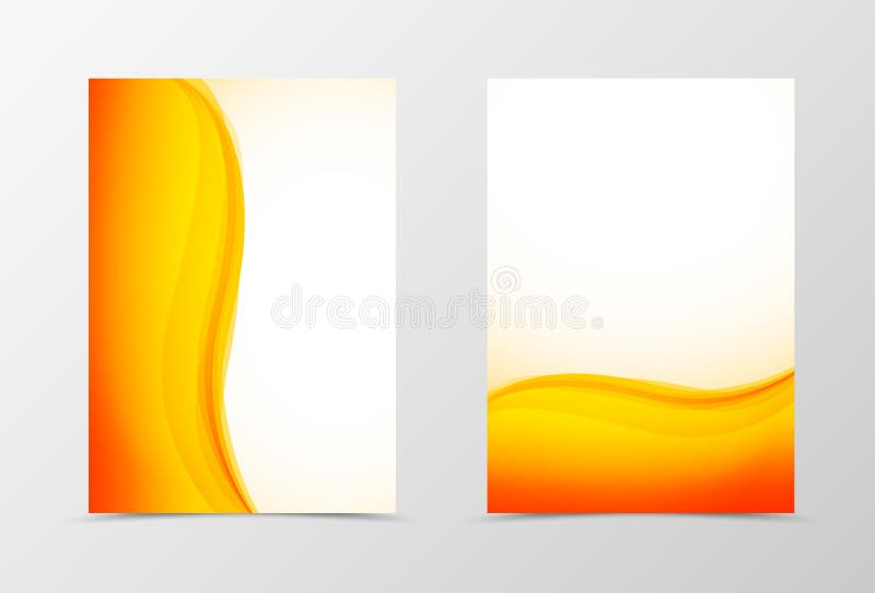 Front and Back Wavy Flyer Template Design Stock Vector - Illustration ...