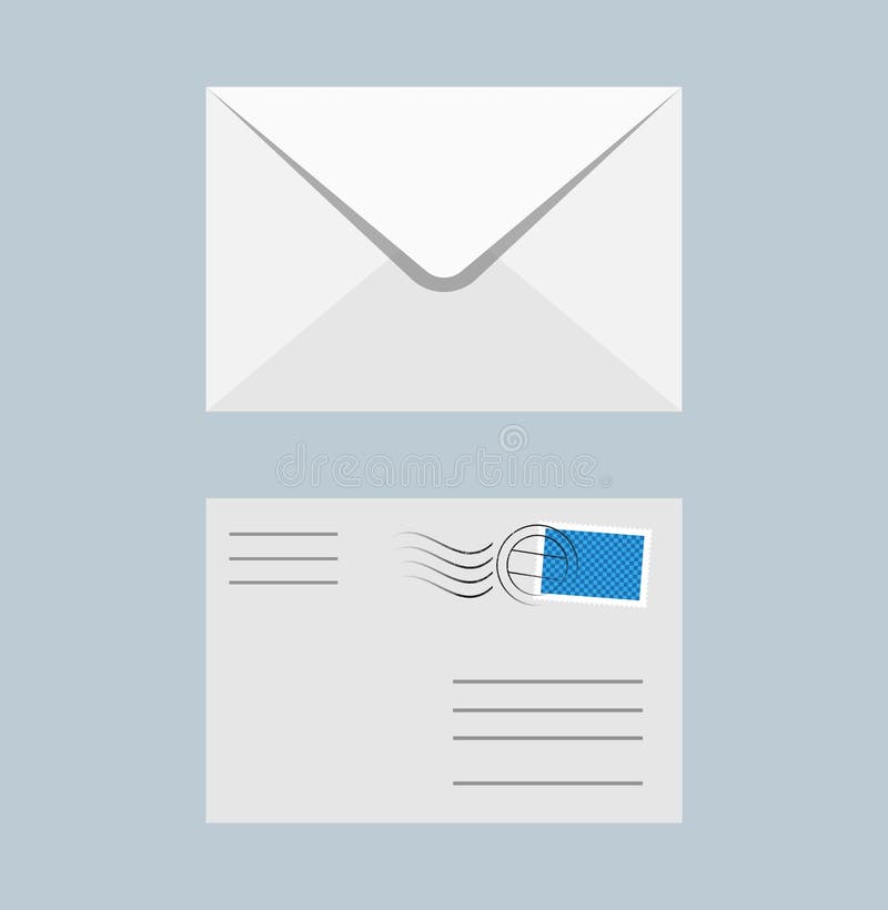 Front and Backside of Envelope with Postmarked Stamp Stock Vector ...