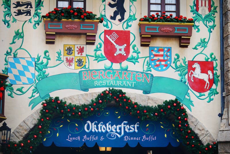 Front of the Biergarten Restaurant at Epcot in Orlando, Florida ...
