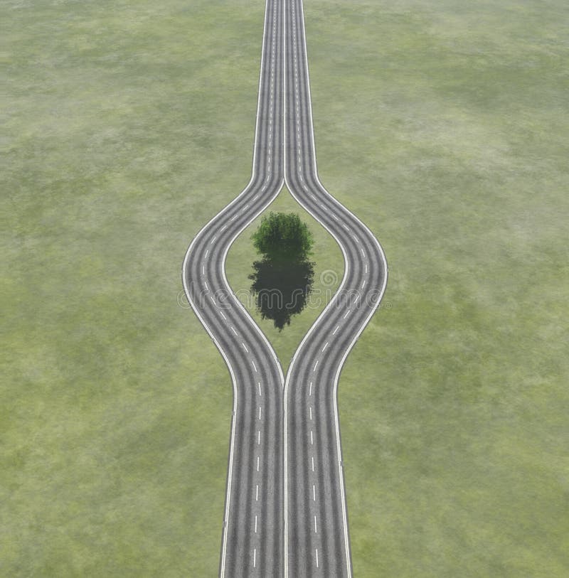 In front of a bifurcation stock illustration. Illustration of ...